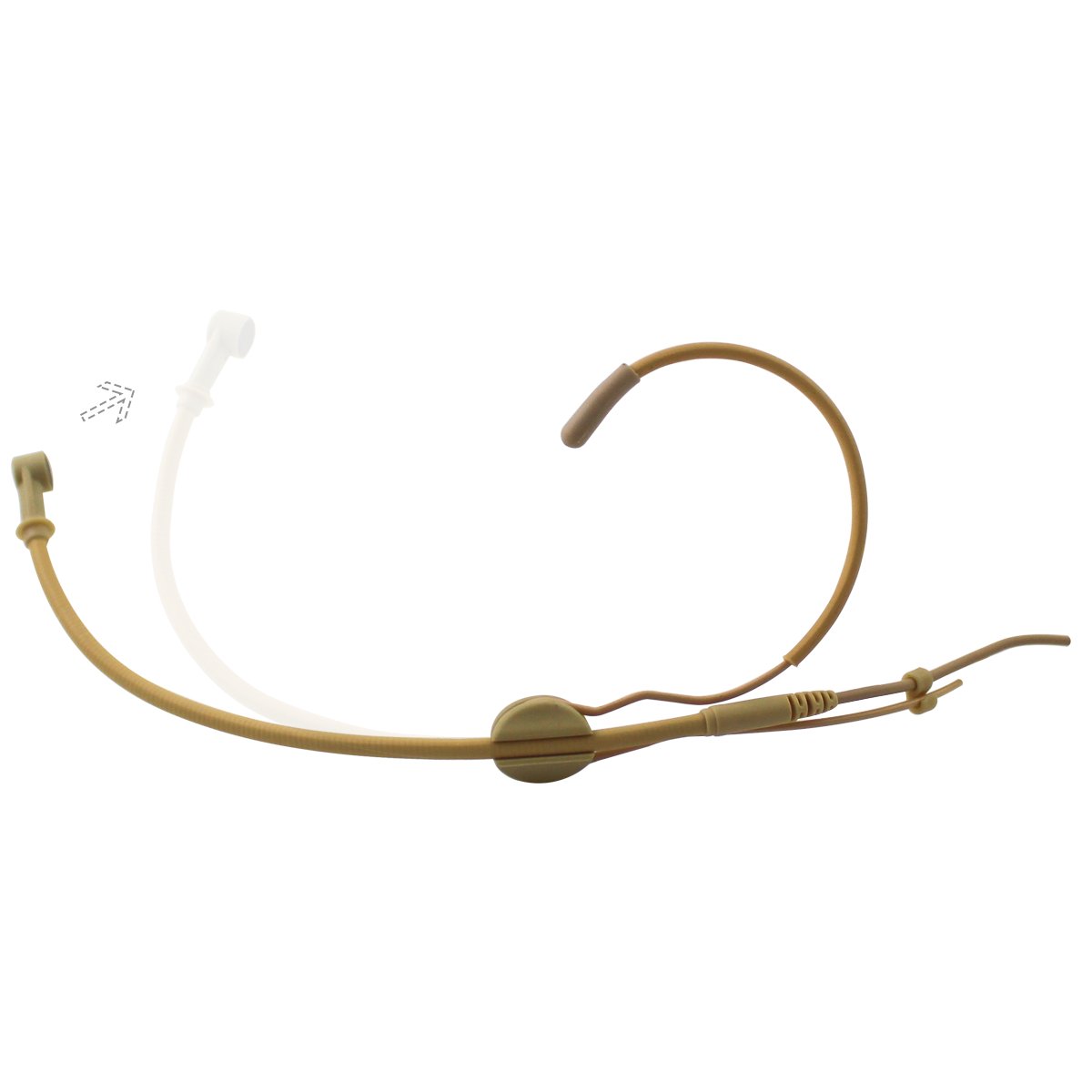 J K MIC-J 069 Earhook Headworn Headset Unidirectional Microphone Compatible with Sennheiser Wireless Microphone System - 1/8" TRS Locking Screw Plug