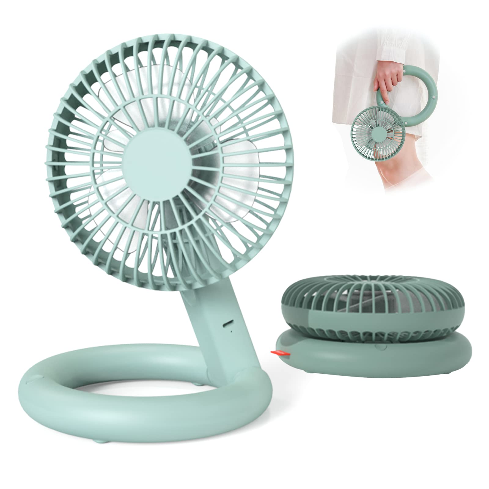 Cilipuloy Table Fan Fan Air Circulator Home Office 3 Speed Battery Operated 7 Inch Clip-On Bedroom Cooling Personal Portable Small Dorm Room USB Rechargeable Powered 4 Adjustable Strong Wind
