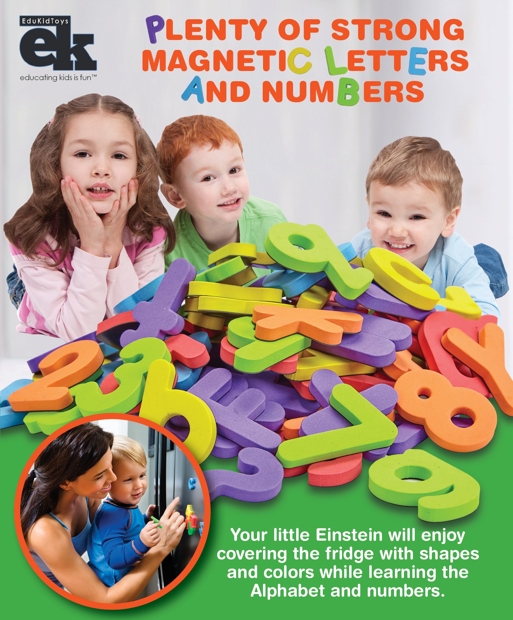 Magnetic Foam Letters and Numbers Premium Quality ABC, 93 Foam Alphabet Magnets | Educational Toy for Preschool Learning, Spelling, Counting in Canister