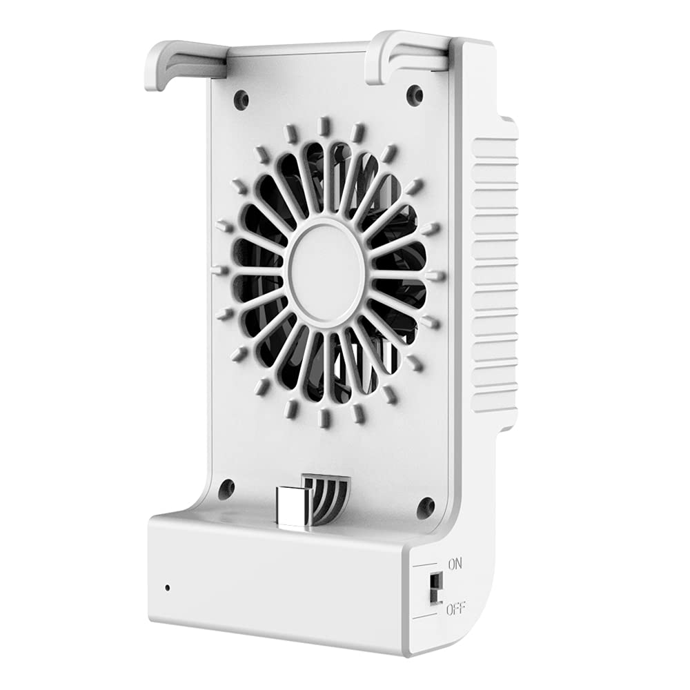 Bionodr Charger Dock for Switch OLED and Switch Lite, Portable Charging Stand Cooling Station with Cooling Fan and Kickstand for Switch and Switch Lite Accessories (White), 11.5x7x3.7CM (DSS-93)