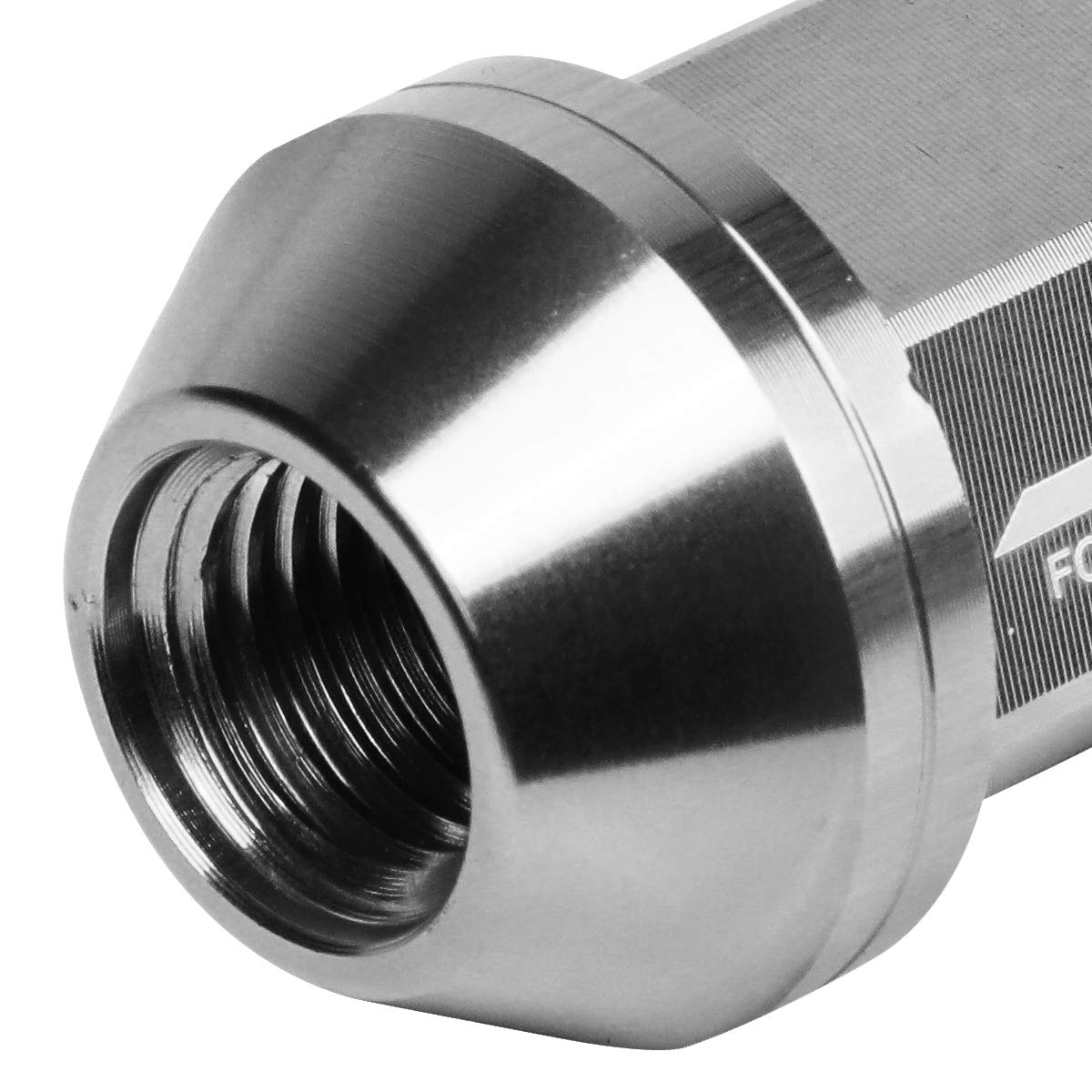 J2 Engineering 7075 Aluminum Silver M12 x 1.5 20Pcs L: 35mm Close End Lug Nut w/Socket Adapter