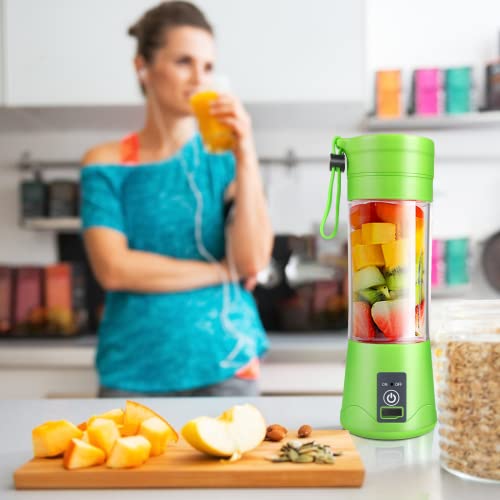 Personal Blender, Portable Blender with USB Rechargeable Mini Fruit Juice Mixer, Personal Size Blender for Smoothies and Shakes Mini Juicer Cup Travel 380ML
