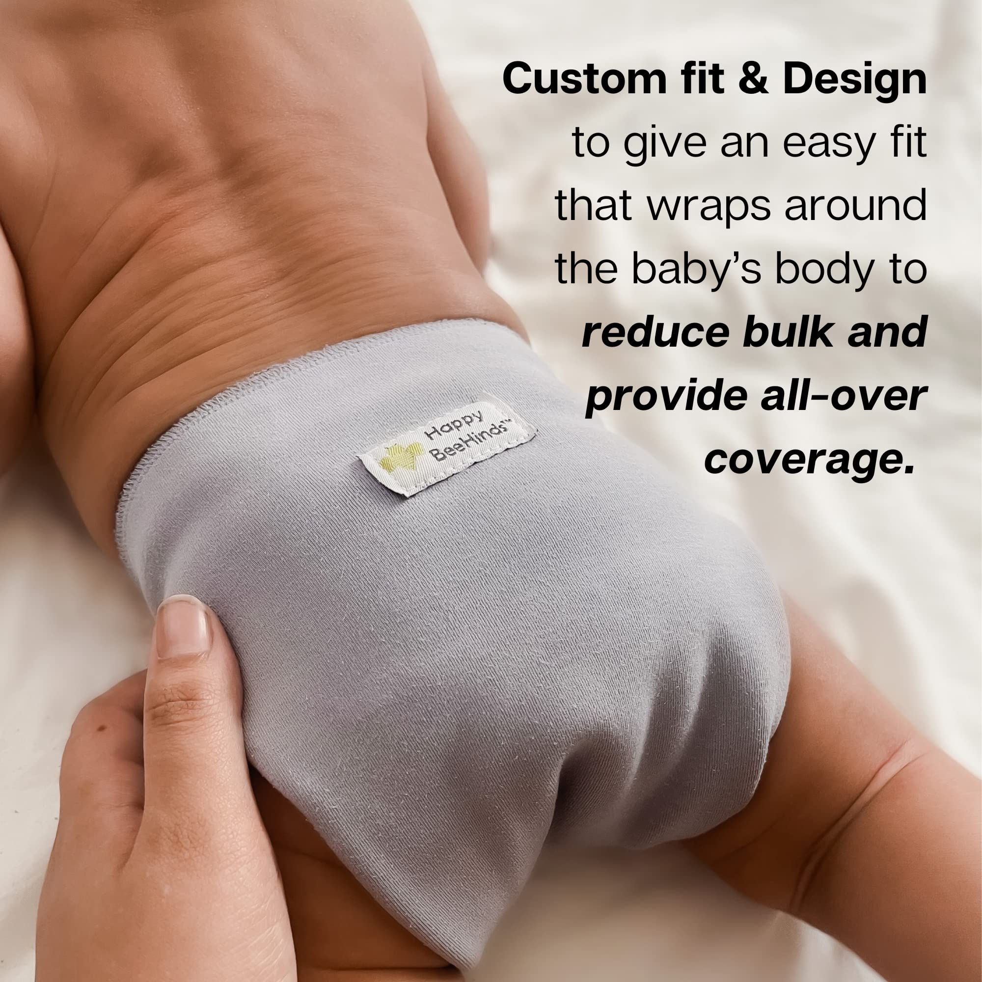 Happy BeeHinds Preflat Baby Diapers - Organic Cotton Cloth Diapers for Babies, Soft and Gentle Solution Perfect for Overnight Diapering, with a Custom Fit and Silky Soft Material (Turquoise)