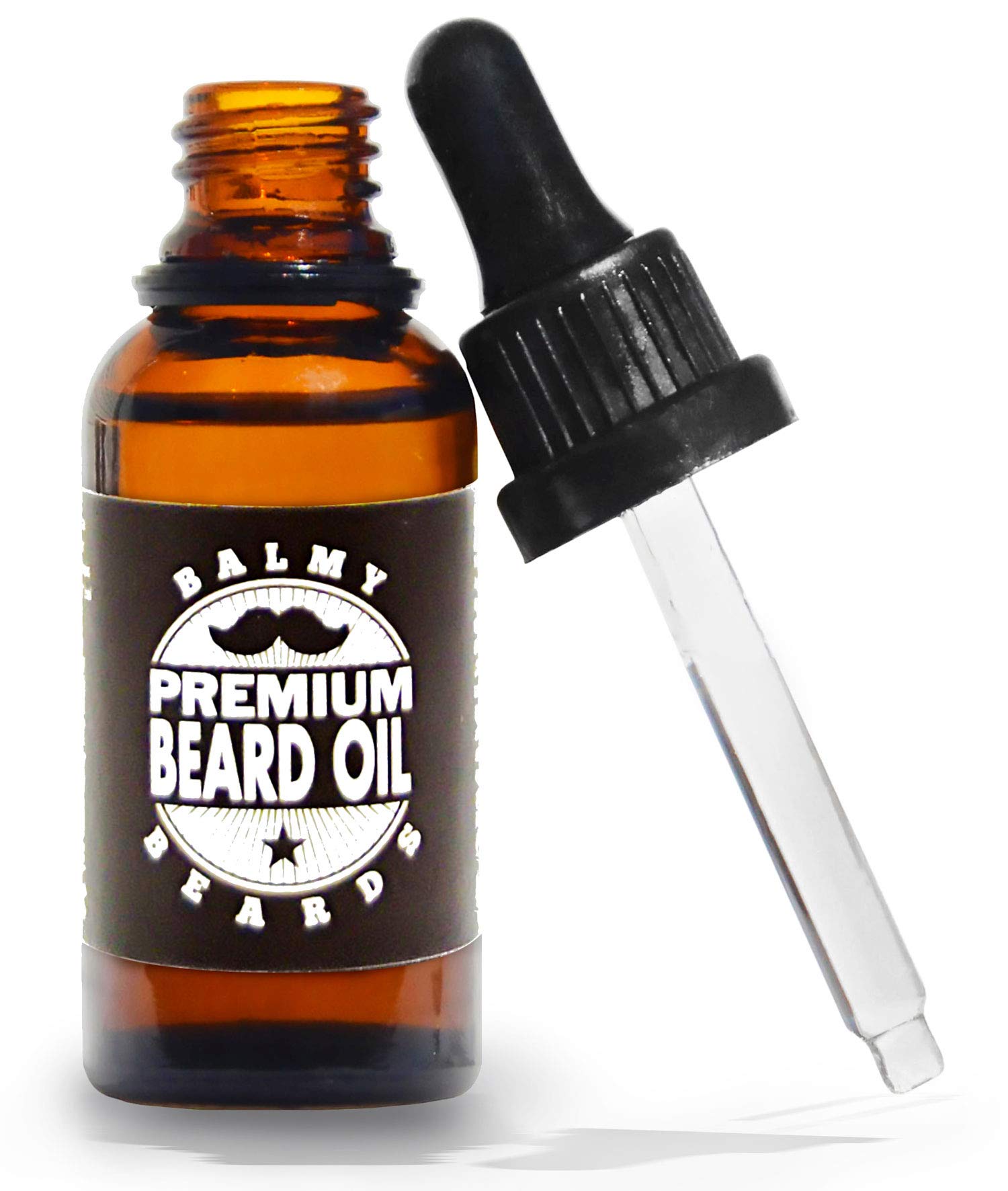 Balmy Beards Premium Beard and Moustache Oil for Men - 100% Organic Oils, Leave-In-Conditioner - Softner for Growth, Hydrates and Mosturizes Skin