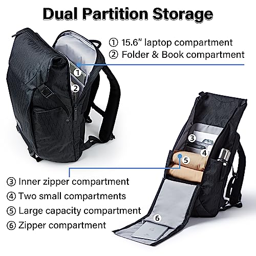 Hanke multifunctional carry on travel backpack Fits 15.6 inch latpot,Lightweight hiking backpack for women & men,Waterproof Friendly Durable Rucksack Weekender Bag Daypack.(Graphite Black)
