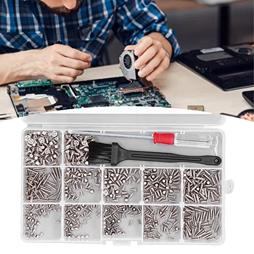 Computer Screw, Flat Head Computer Screws Set Standard Metric 600Pcs Replacement M2 M2.5 M3 Non Slide for Laptop(Silver)