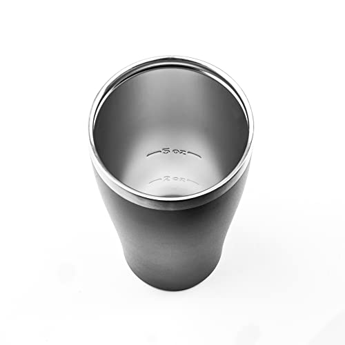 DrinkTanksĀ® Insulated Craft Pint Cup 2-Pack - Two 16 oz Vacuum Insulated Stainless Steel Mugs with Lids; Hot/Cold perfect for coffee, tea, beer, cocktails, wine; Dishwasher Safe (Obsidian)
