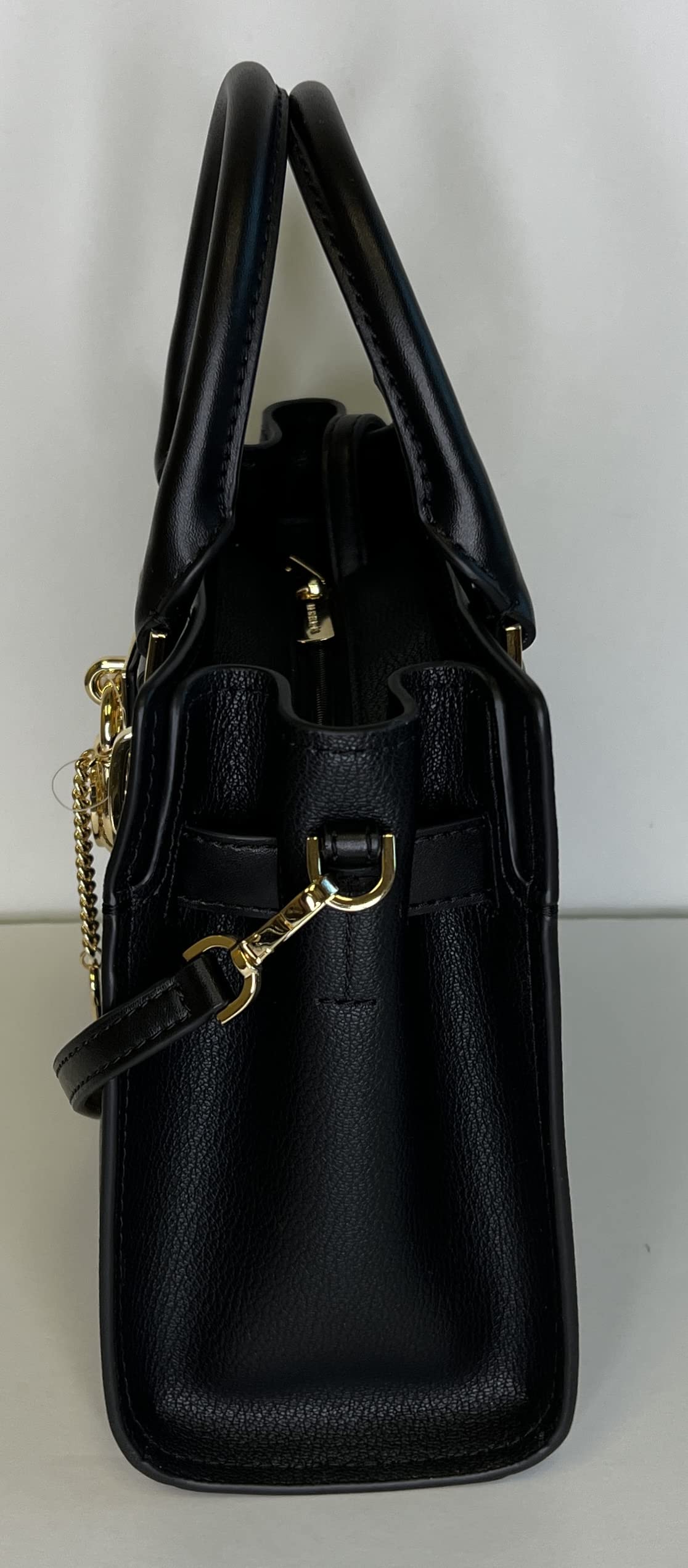 Michael Kors MICHAEL Michael Kors Hamilton SM Satchel bundled with SM TZ Coinpouch Purse Hook (Black)