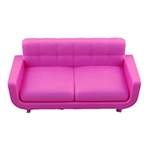 Ele Toys Part for Barbie Dreamhouse Playset GRG93 - Ele Toys Doll Size Pink Plastic Sofa - Couch
