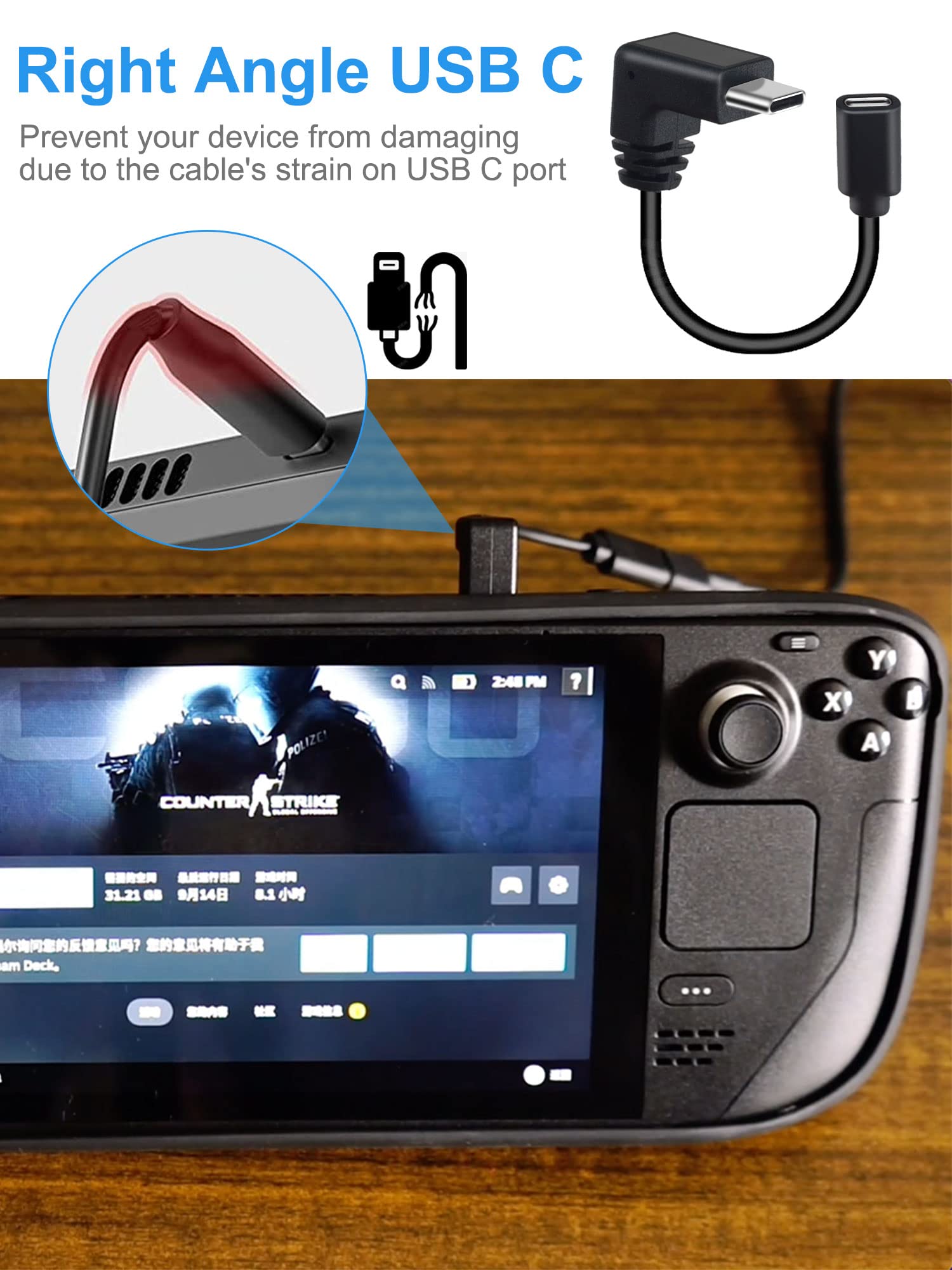 Case for Steam Deck,12 in 1 for Steam Deck Accessories - Protective Case with Kickstand ,Screen Protector,Touchpad Protector,Right Angle USB C,Thumb Grip for Steam Deck Console