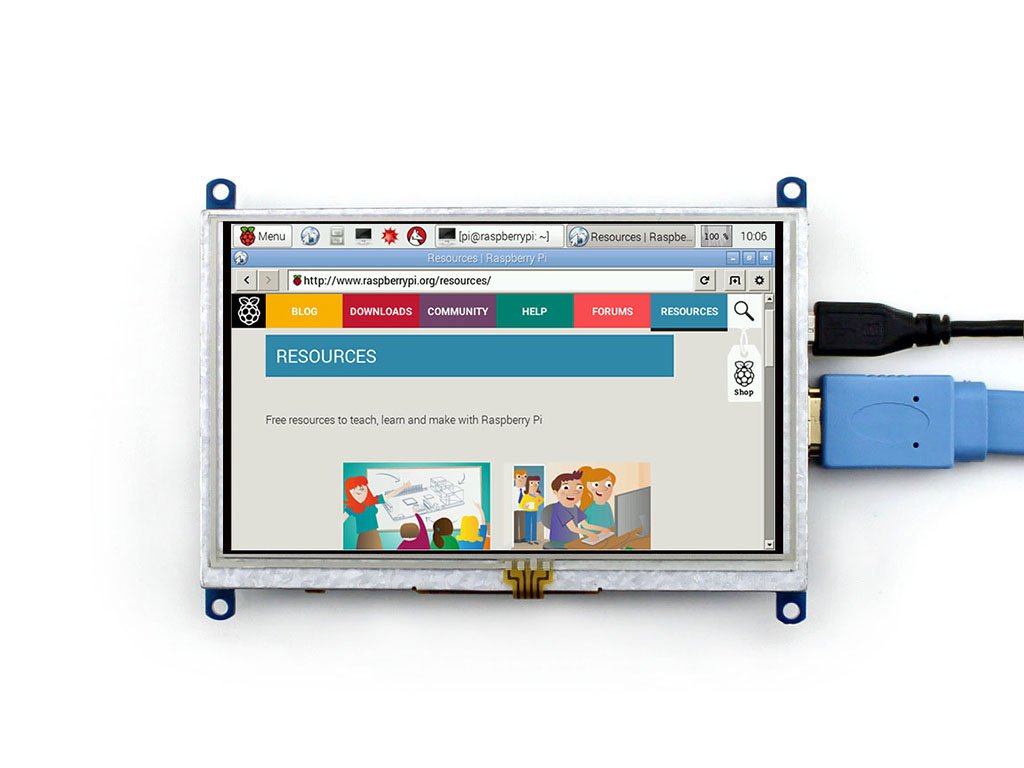 Waveshare 5inch TFT Resistive Touch Screen Display Module HDMI Interface for Rapsberry Pi 5/4/ A/A+/B/B+/2 B/3 B & Banana pi & Beaglebone Black Provide Images Supports Various System
