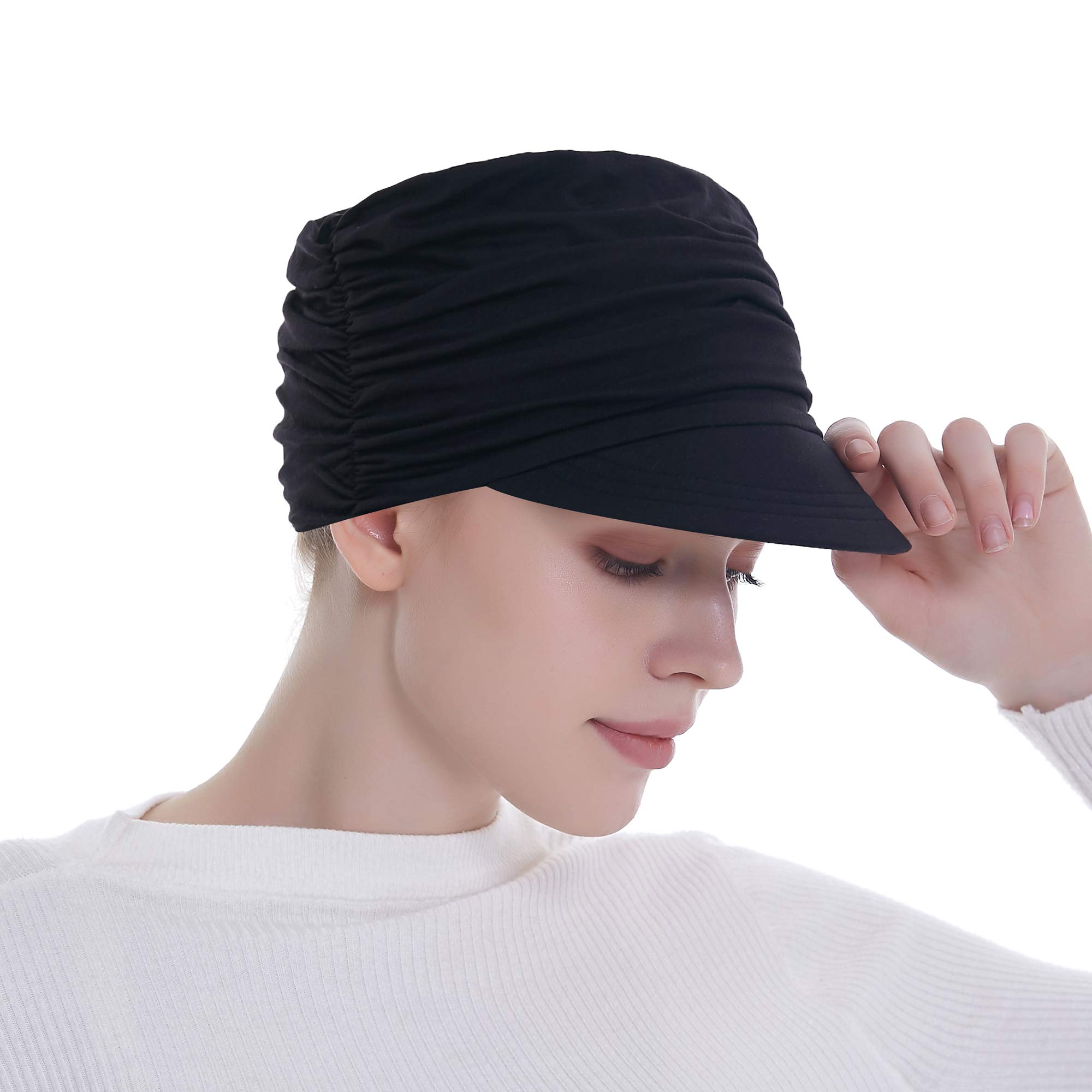 Bamboo Fashion Hat for Woman Daily Use with Brim Visor, Hats for Cancer Chemo Patients (Grey Light)