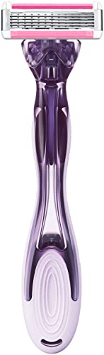 BIC Click 5 Soleil Women's Disposable Razors, 5 Blades With a Moisture Strip For a Smoother Shave, 1 Handle and 3 Cartridges, 4 Piece Razor Set