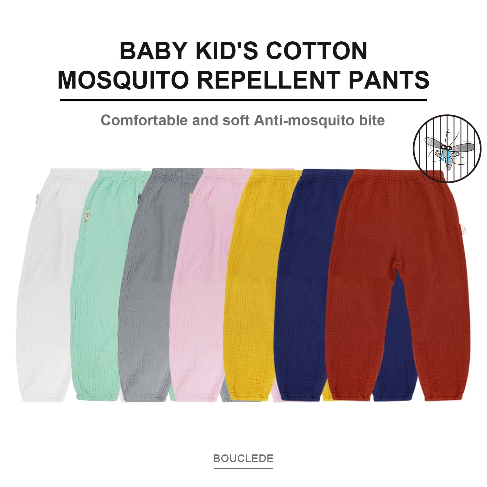 Bouclede Baby Girls Long Bloomers 2 Pack Soft Cotton Harem Pants Casual Linen Trousers (White and Pink, 2-3T)
