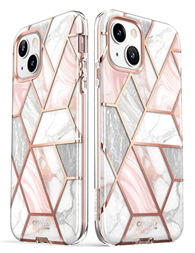 i-Blason Glitter Case for iPhone 14 Plus (6.7 Inches) Mobile Phone Case 360 Degree Case Bumper Protective Cover [Cosmo] with Screen Protector 2022 Edition (Marble)