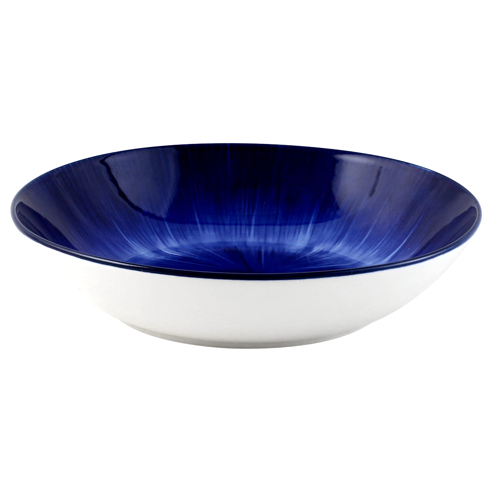 Bestone 12 Piece Round Kitchen Dinnerware Set,Plates and Bowls sets,Dishes, Plates, Bowls, Dish Set,Plates and Bowls,Service for 4, Chip Resistant Porcelain (Dark Blue)