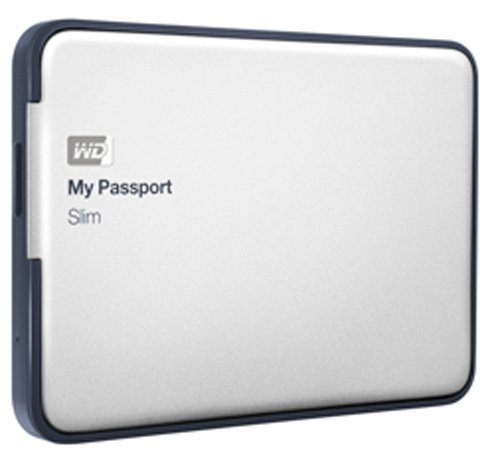 WD My Passport Slim 2TB Portable Metal External Hard Drive USB 3.0 with Auto Backup