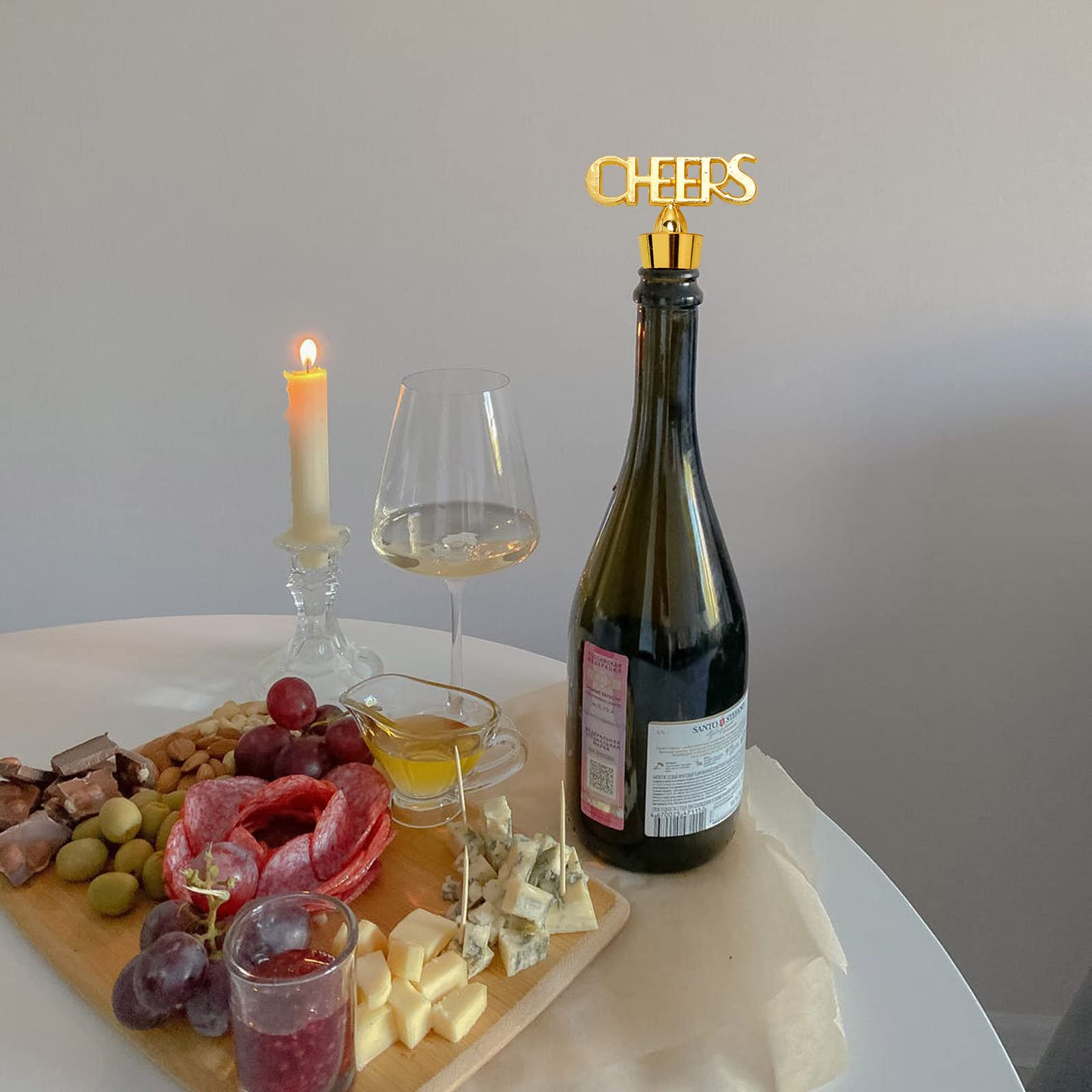 Cheers Wine Stopper for party supplies Gold Wine Stopper Decorative Cheers Wine Stopper Unique Wine Stoppers Champaign Stoppers Wine Sealer Caps Champagne Preserver Wine Bottle Seal Plug