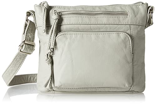 Bueno of California Grainy Faux Leather Crossbody, Dove Grey