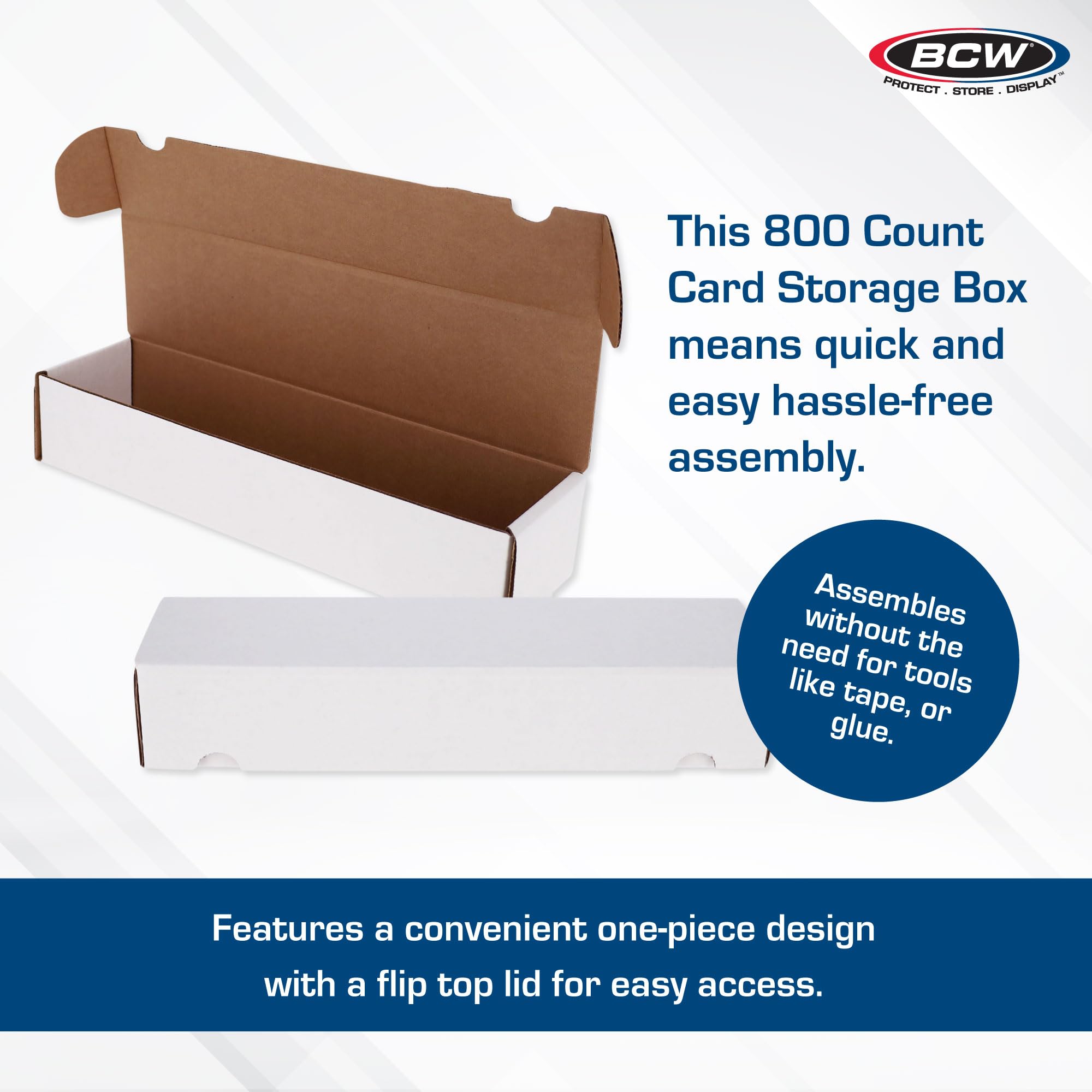 BCW 800 Count Trading Card Storage Box - 10 Pack | Cardboard Organizer for Baseball, Basketball, Football Cards, MTG, Pokemon | Card Game Storage & Protection | Card Storage Box | Assembly Required