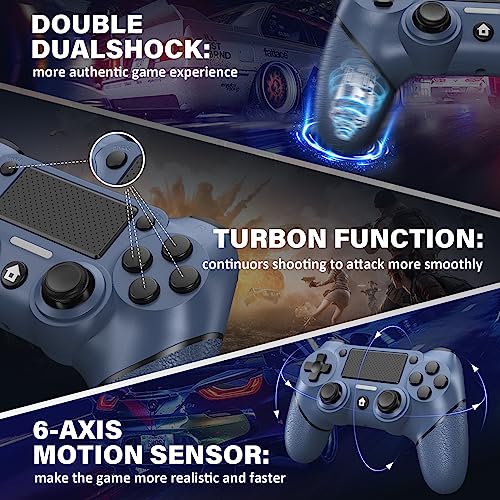 PS-4 Controller Dual-shock 4 Wireless Compatible for PS-4/Pro/Slim/Wireless Play-Station 4 Controller with paddles PS-4 Remote Controller for PC 6-Axis Motion Sensor Turbo,1000mAh