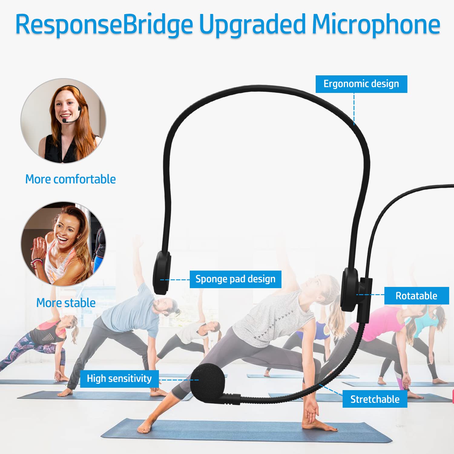 Voice Amplifier for Teachers Personal Wired Microphone Headset - Loudly Rechargeable Portable Microphone with Speaker, 2000mAh Small Pa System with Headset Microphone Classroom ect S309