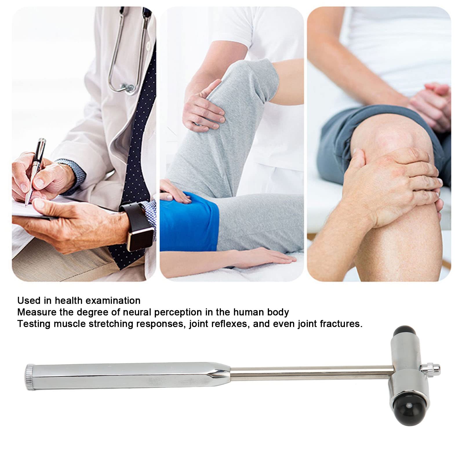 Diagnostic Massage Hammer, Zinc Alloy Skin Friendly Diagnostic Hammer Moderate Strength Sturdy for Health Examination for Joint Fractures