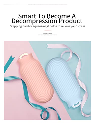 PSBYW Silicone Hot Water Bottle Hand Warmer Stomach Warmer Hot Water Bottle Heating Refrigerated Ice Pack Can Be Used to Warm Women's Palace Hands (Color : 6)
