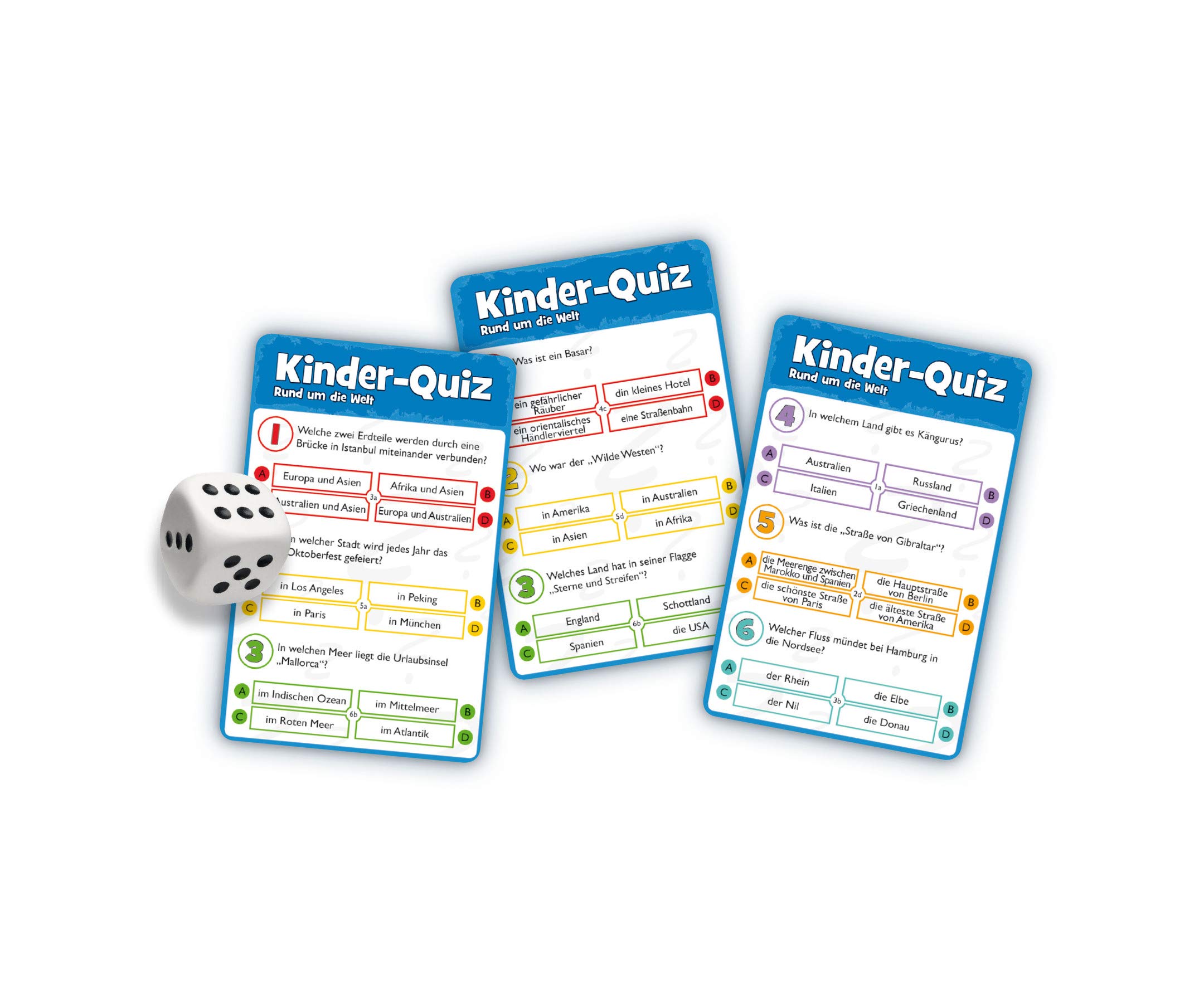 noris 606011630 Children's Quiz Around The World, Family Fun for Home or on The go, for 1-6 Players from 6 Years