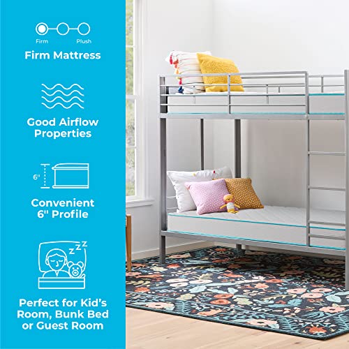 Linenspa 6 Inch Innerspring Queen Mattress with Foam Layer - Firm Feel - CertiPUR-US Certified - Mattress in a Box White