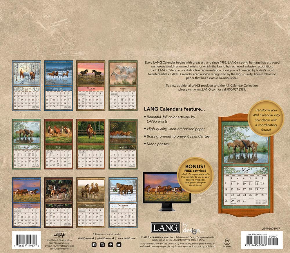 LANG HORSES IN THE MIST 2023 WALL CALENDAR