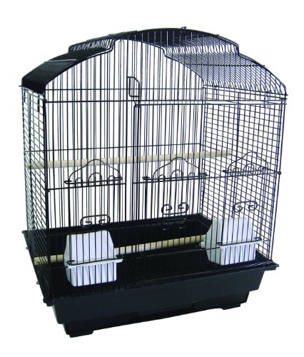 YML 3/8-Inch Bar Spacing ShellTop Small Bird Cage, 18-Inch by 14-Inch, Black