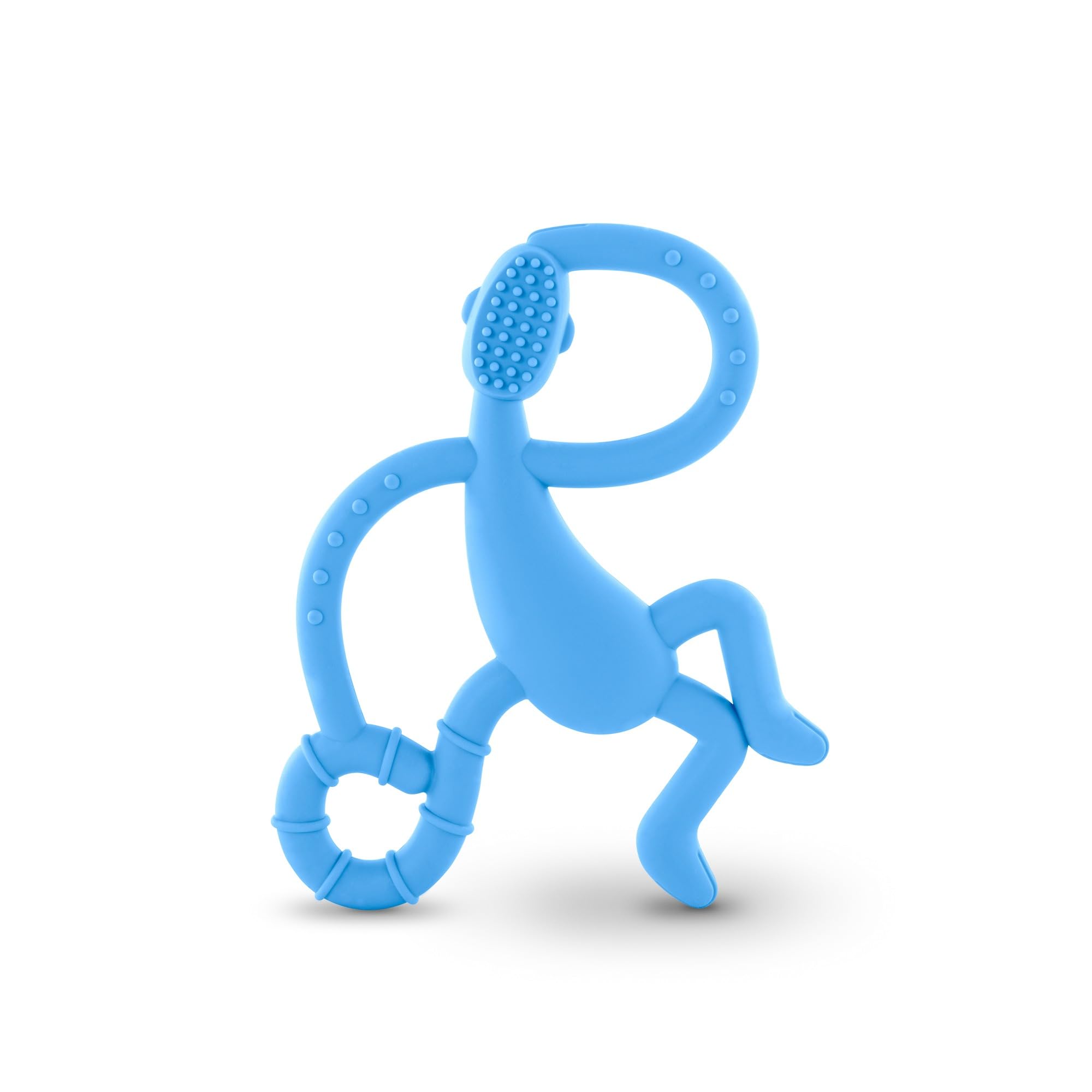 Matchstick Monkey Dancing Monkey Teething Toy for Babies & Toddlers, BPA-Free Food Grade Silicone, Easy to Hold, Stimulates and Massages Sore Gums, Light Blue