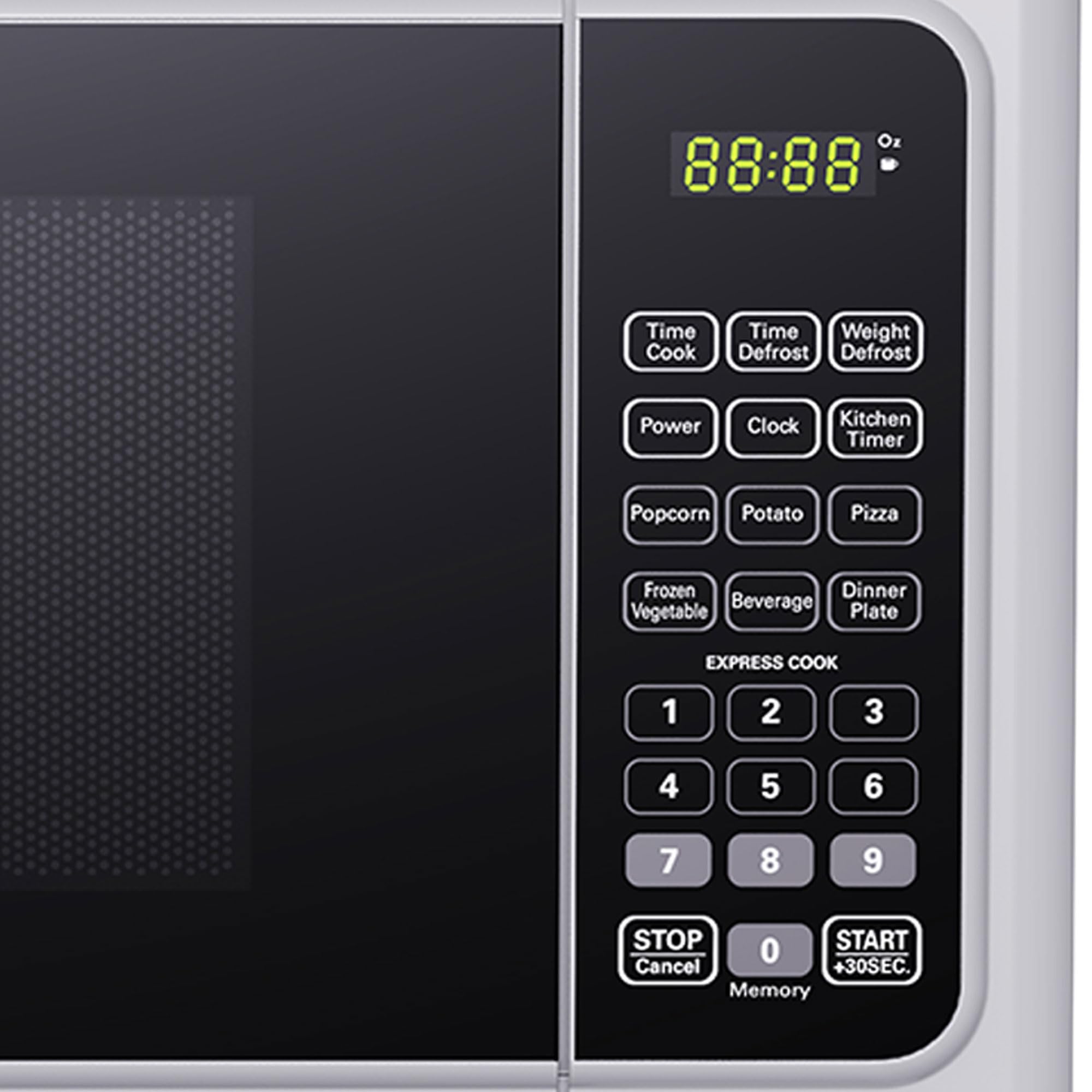 Black+Decker Compact 1000 Watt LED Display Countertop Small Microwave Oven with Turntable, Digital Controls, 6 Cooking Modes, White