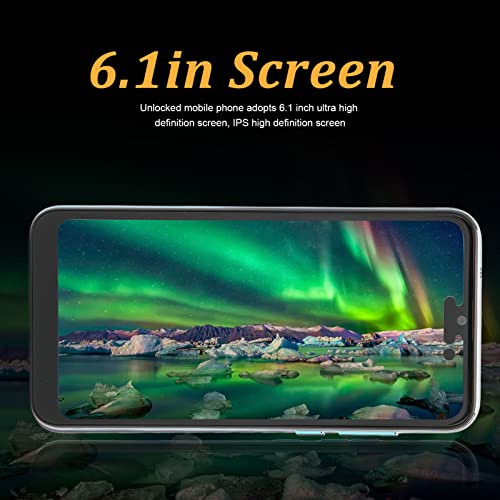 I14pro max Unlocked Smartphone 4G, Unlocked Cell Phone with 6.1 Inch LCD 720P IPS HD Screen, Support Dual Camera, Face Unlock, Dual SIM 3G Mobile Phone, MTK6737, 4G 48G, Dual Band 5G WiFi(Dark Green)