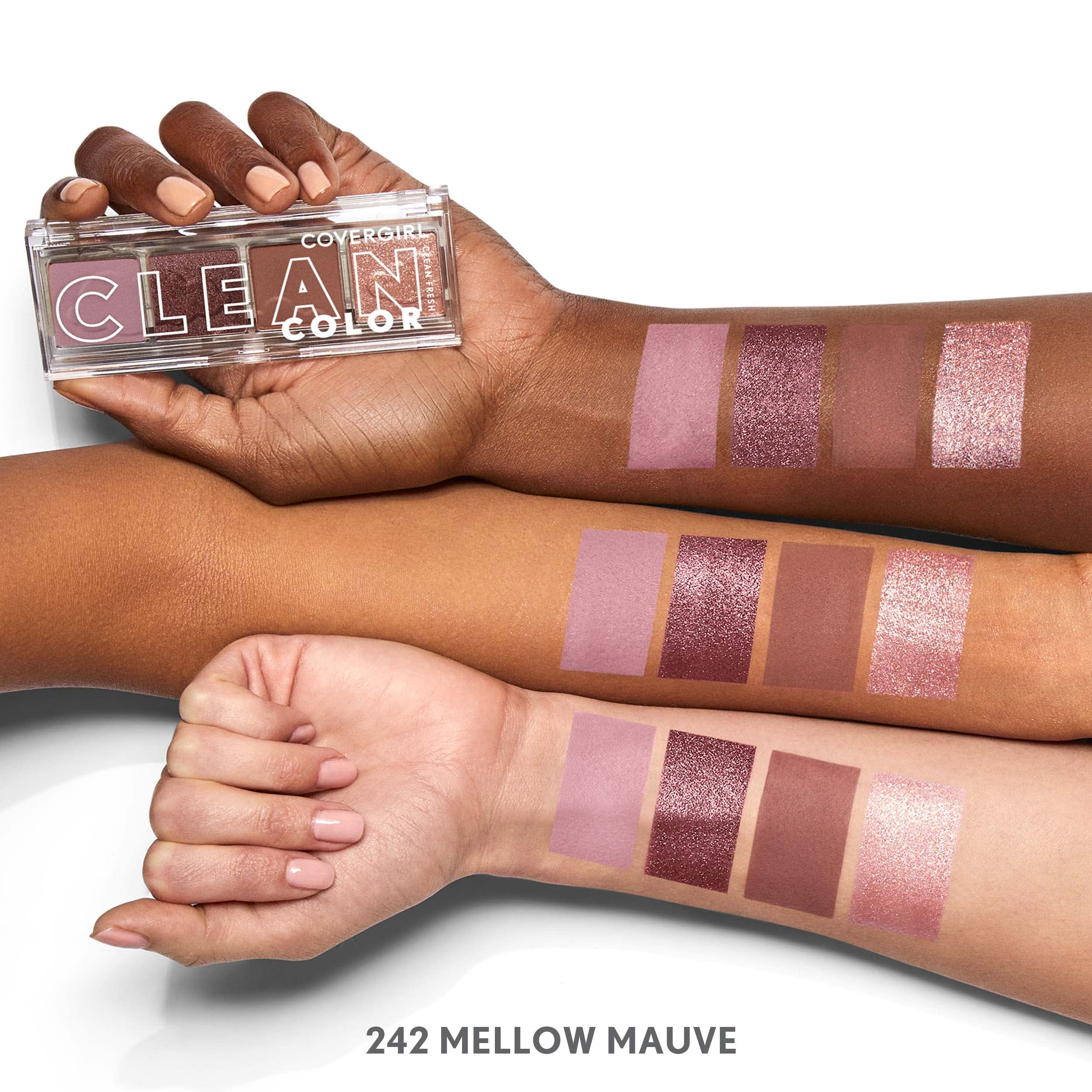 COVERGIRL Clean Fresh Clean Color Eyeshadow – Eyeshadow, Eyeshadow Palette, Shimmer Eyeshadow, Vegan Formula - Mellow Mauve, 4g (0.14 oz)