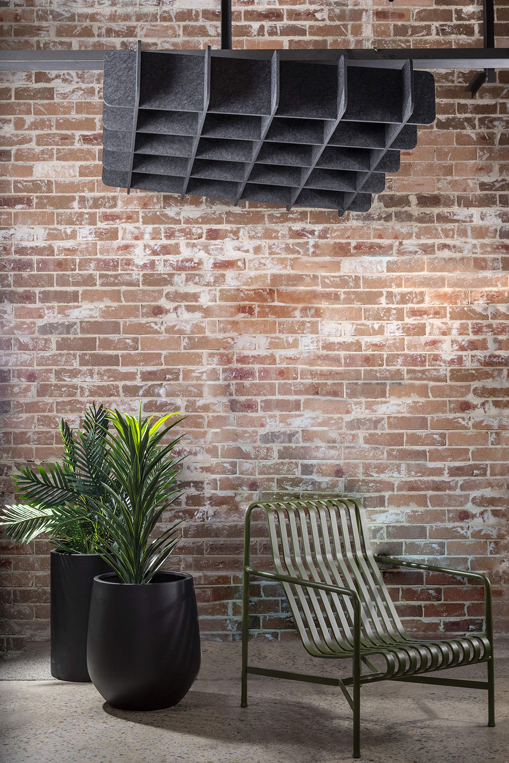 Lumeah Acoustic Cloud | Sound Proofing, Decorative Sound Dampening Hanging Installation | Stunning Adjustable Height Design Acoustic Panel Ceiling Fixture | 55” W x 55” L x 9” H | Taupe