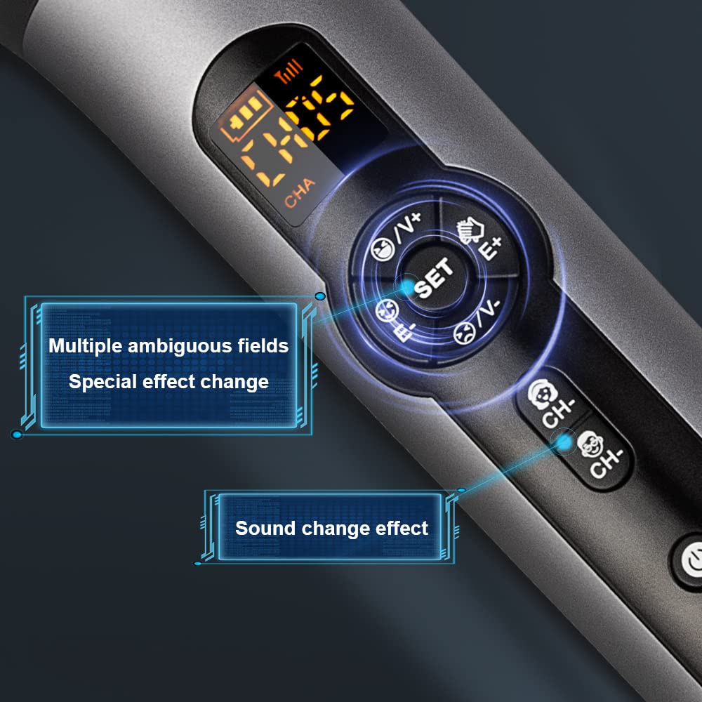 Bomaite H2 Wireless Microphone, Professional Dynamic Mic System for Karaoke Singing, Wedding, DJ, Party, Speech, Church, Class Use.Rechargeable Receiver, 164 Ft, UHF Dual Cordless Metal Microphone