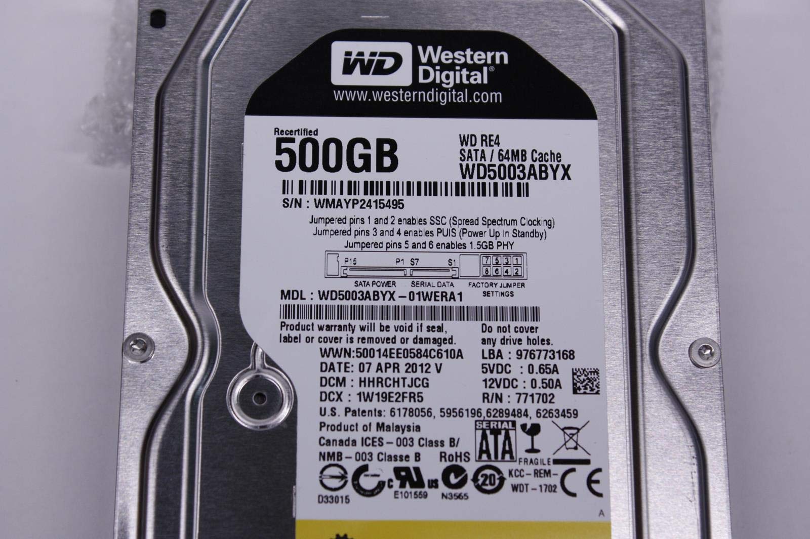 Western Digital WD5003ABYX-01WERA1 500GB USB 3.0 External Hard Drive