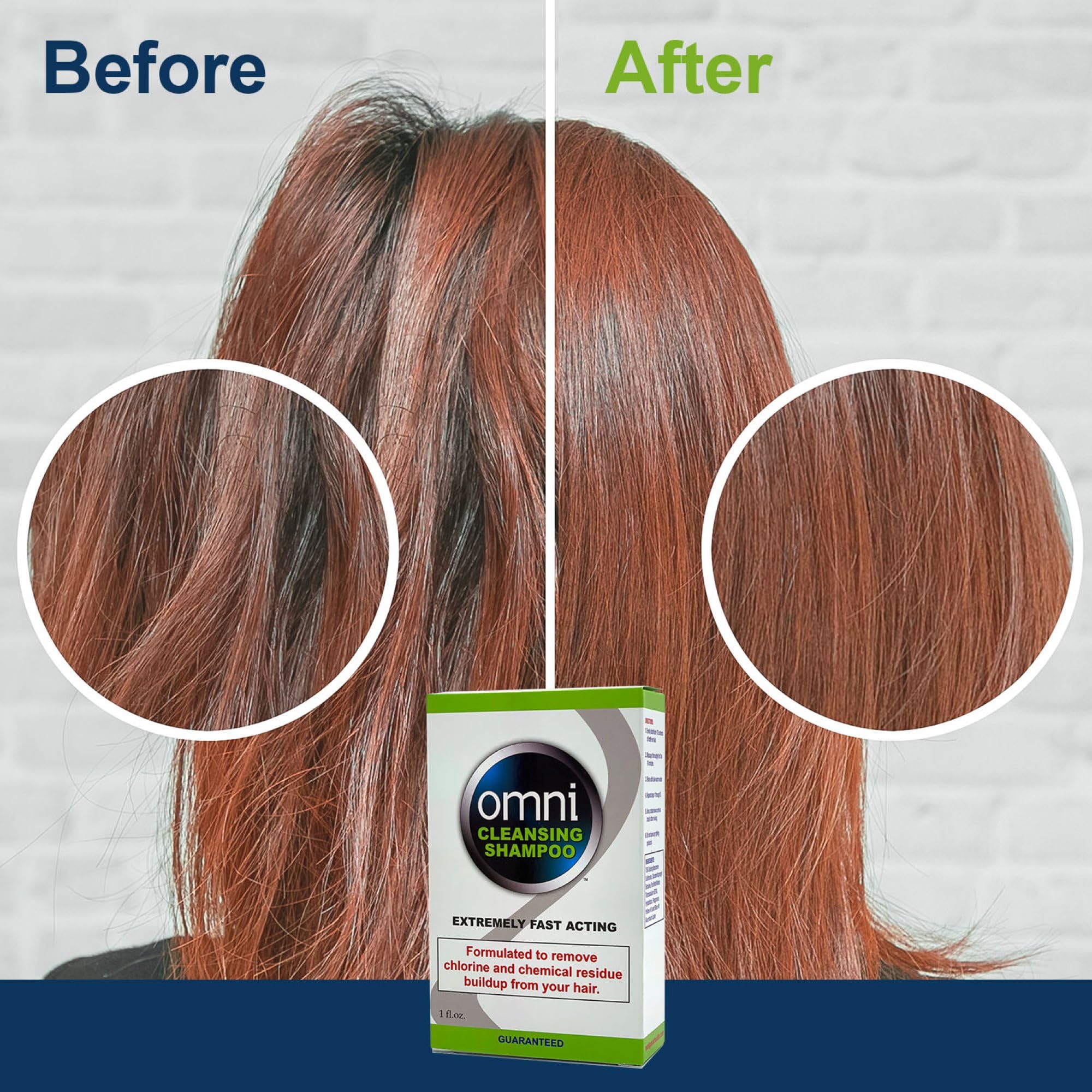 Omni Detoxifying Hair Cleansing Shampoo- Fast Acting Anti Residue Shampoo - Scalp Clarifying Formula for Dry Hair - Anti Chlorine Post Swim Shampoo, 1 Oz