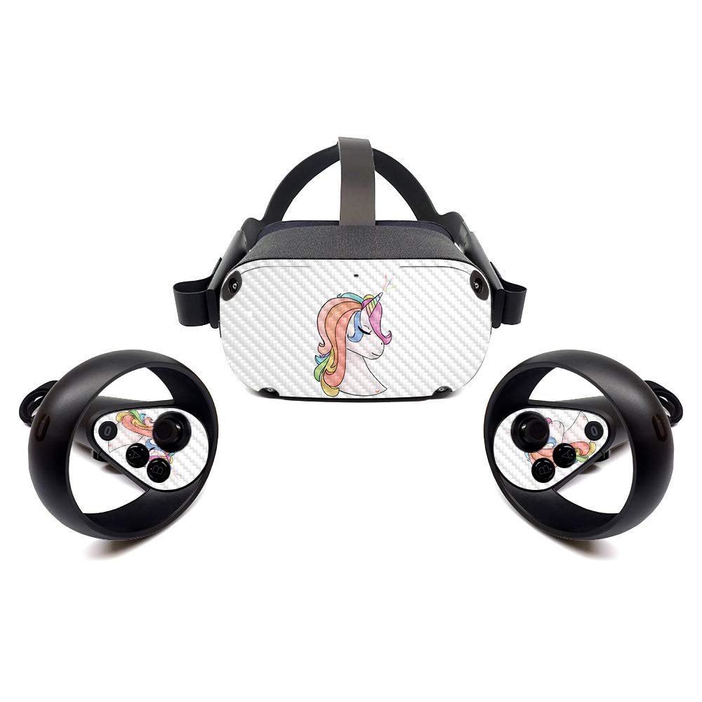 MightySkins Carbon Fiber Skin for Oculus Quest - Unicorn Magic | Protective, Durable Textured Carbon Fiber Finish | Easy to Apply, Remove, and Change Styles | Made in The USA (CF-OCQU-Unicorn Magic)