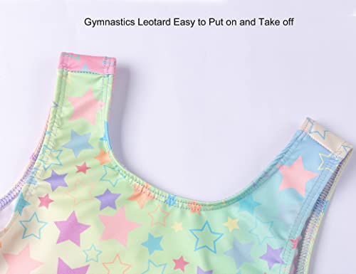 Bundle of Rainbow Star Gymnastics Leotards for Girls and Little Kids Black Palm Tree Gym Biketard Size 2t 3t