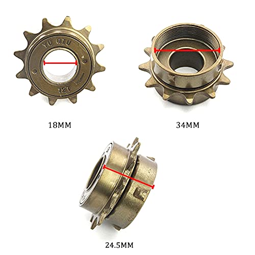 Bicycle Flywheel, Flywheel, Single Speed Mountain Bike Flywheel, Flywheel Metal Bicycle, Single Speed Folding Bicycle Gear Modification Accessories, (1 Piece, 34MM, 12 Teeth)