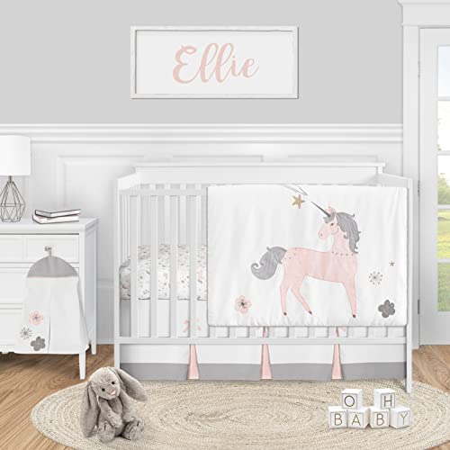 Sweet Jojo Designs Pink, Grey and Gold Unicorn Organizer Storage Bins for Collection - Set of 2