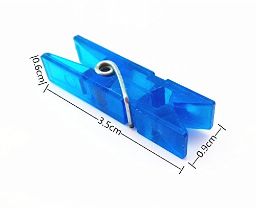 yueton 50pcs Mini Colorful Clear Plastic Clothespins Clip, Clothes Line Clips, Clothesline Utility Clips