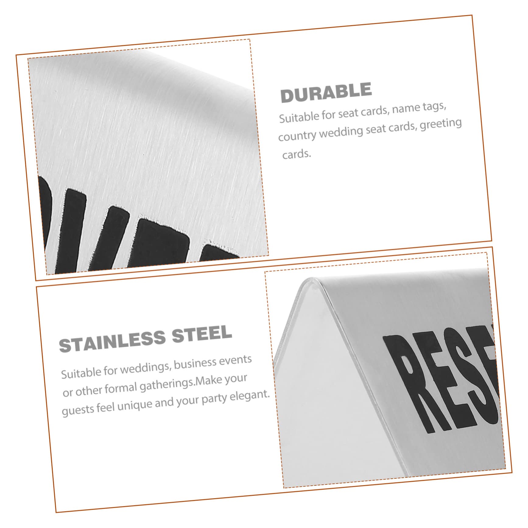 Zerodeko 4pcs Stainless Steel Plate Mini Beer Mugs Dollhouse Table Reserved Signs Metal Tabletop Restaurant Reserved Sign Chair Tent Reserved Signs for Layout Card Banquet Wedding