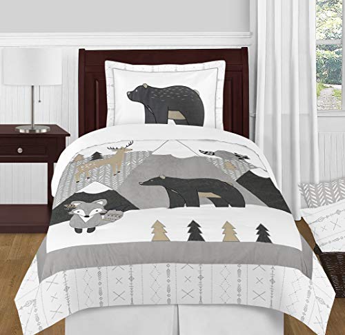 Sweet Jojo Designs Grey and White Boho Tribal Herringbone Arrow Baby Kid Clothes Laundry Hamper for Gray Woodland Forest Friends Collection