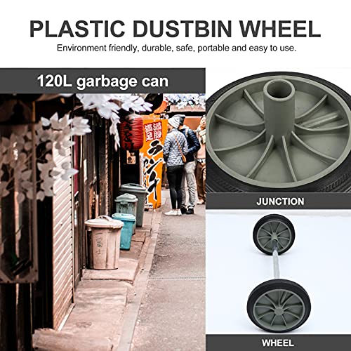 DOITOOL Trash Garbage bin Wheels Replacement Can Replacement Wheel Garbage Can Wheel Rubber Pulley Wheel Garbage Bin Wheels Replacement Parts