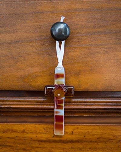 On Your First Grandchild Keepsake Glass Cross Gift for New Grandparents