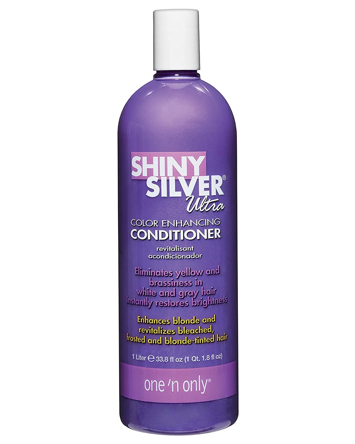 One 'n Only Shiny Silver Ultra Color-Enhancing Conditioner, 33.8 Fl. Oz - Restores Shiny Brightness to White, Grey, Bleached, Frosted, or Blonde-Tinted Hair
